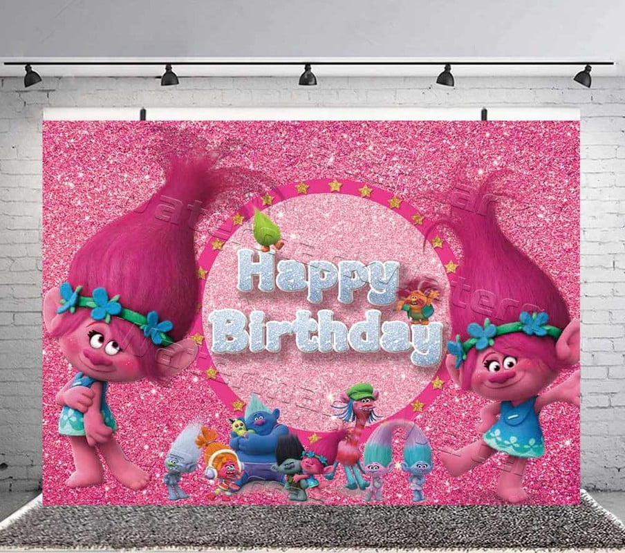 Trolls Backdrop Banner Party Supplies Poster Movie Theme Background for ...