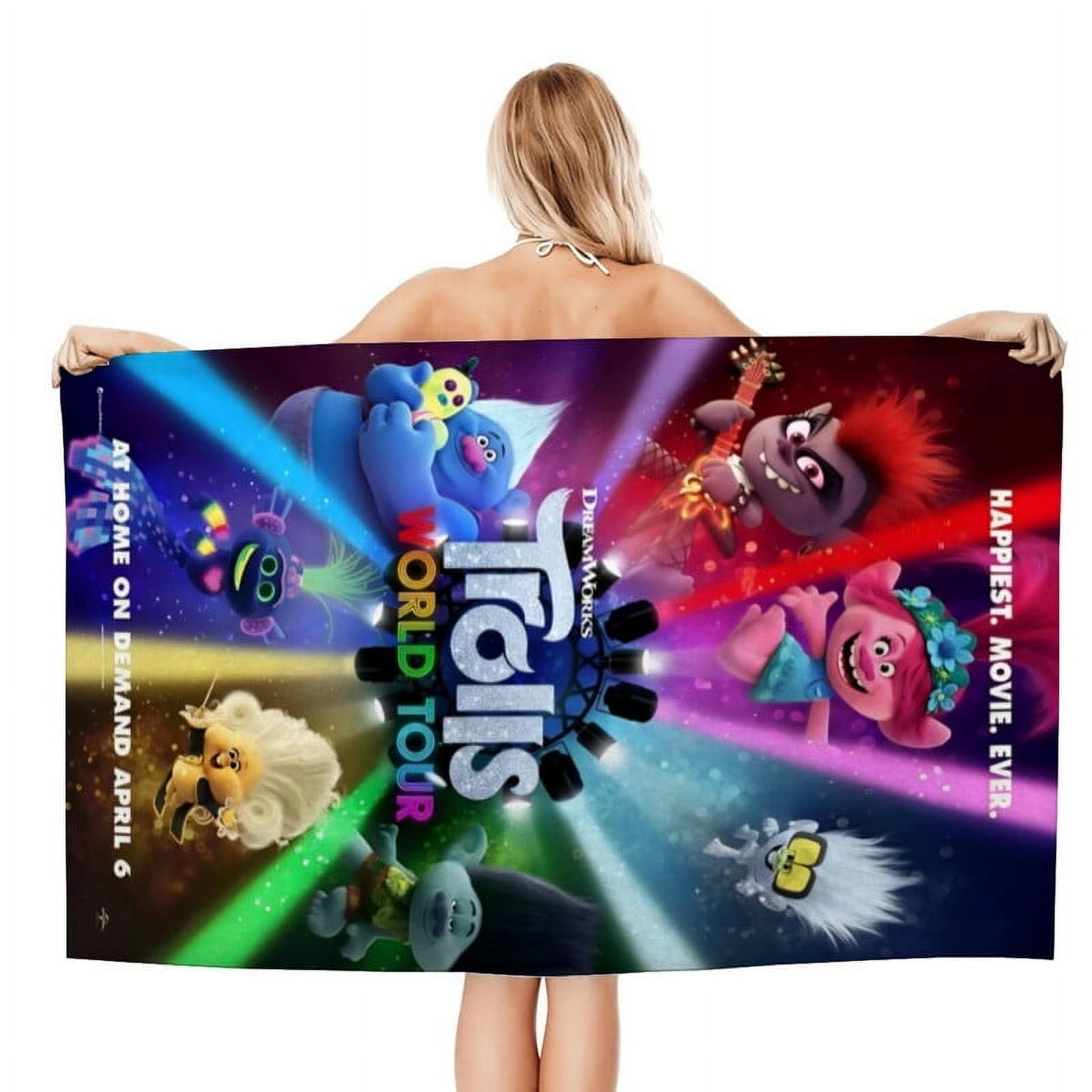 Trolls Band Together Beach Quick Drying Towel，"Quick-Dry, Sand-Free ...