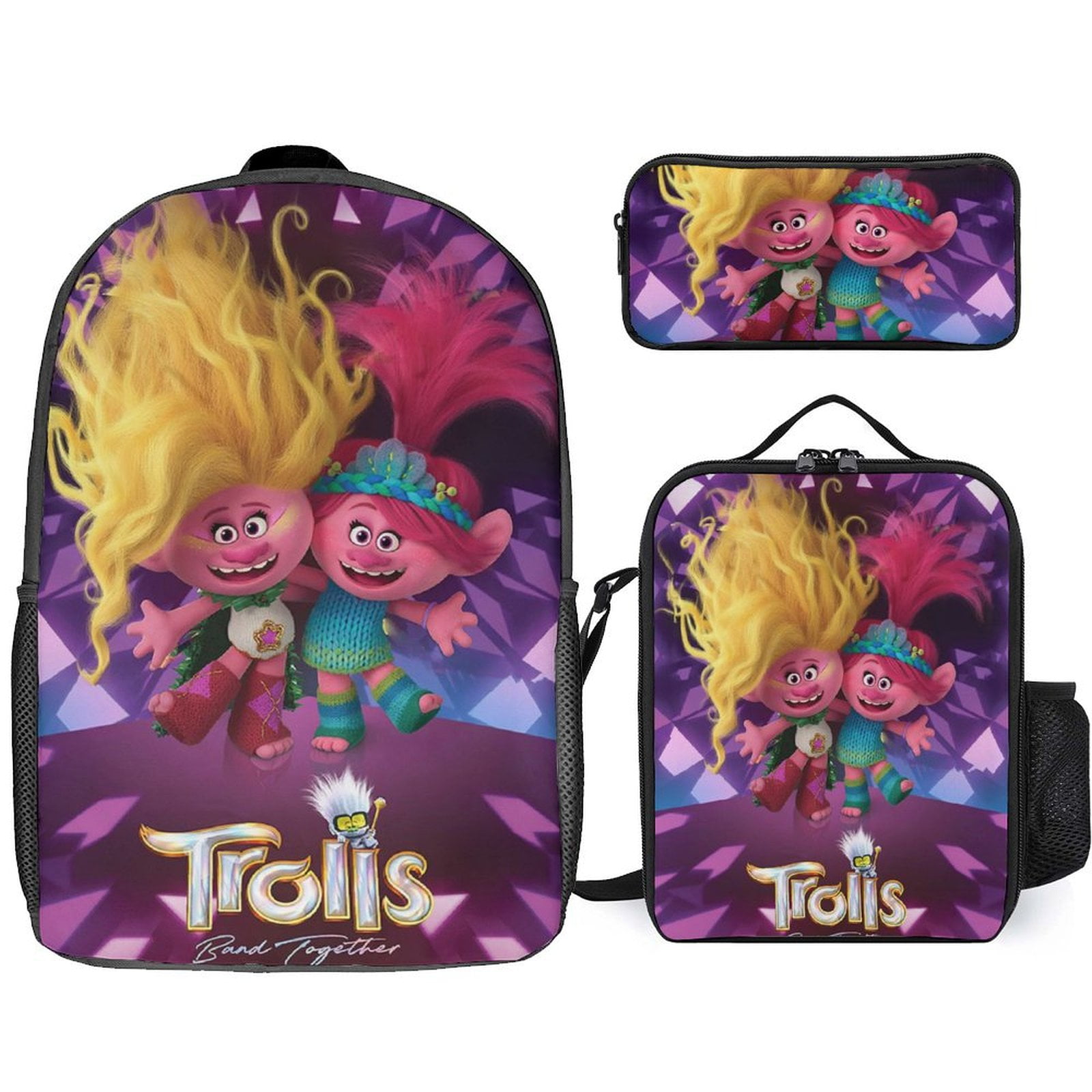 Trolls Band Together Characters Schoolbag With Lunch Bag Pencil Case ...