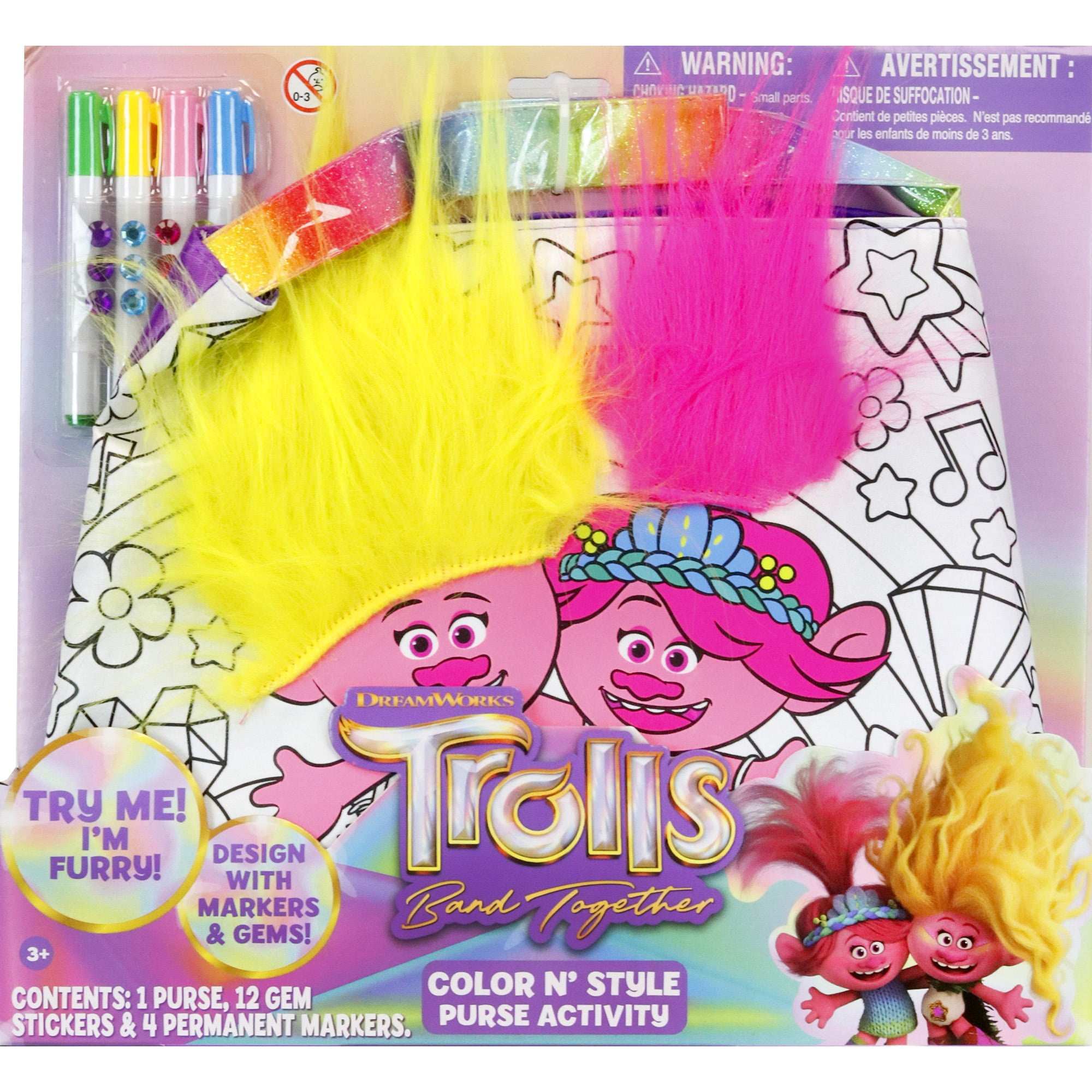 Trolls Band Together Color N' Style DIY Purse Activity Kit, Kids Age 3 ...