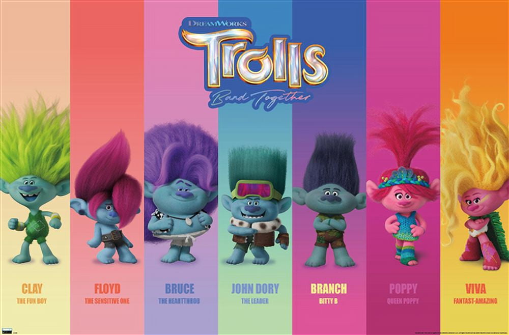 Trolls - Group Poster Print (34 x 22) - Walmart.com