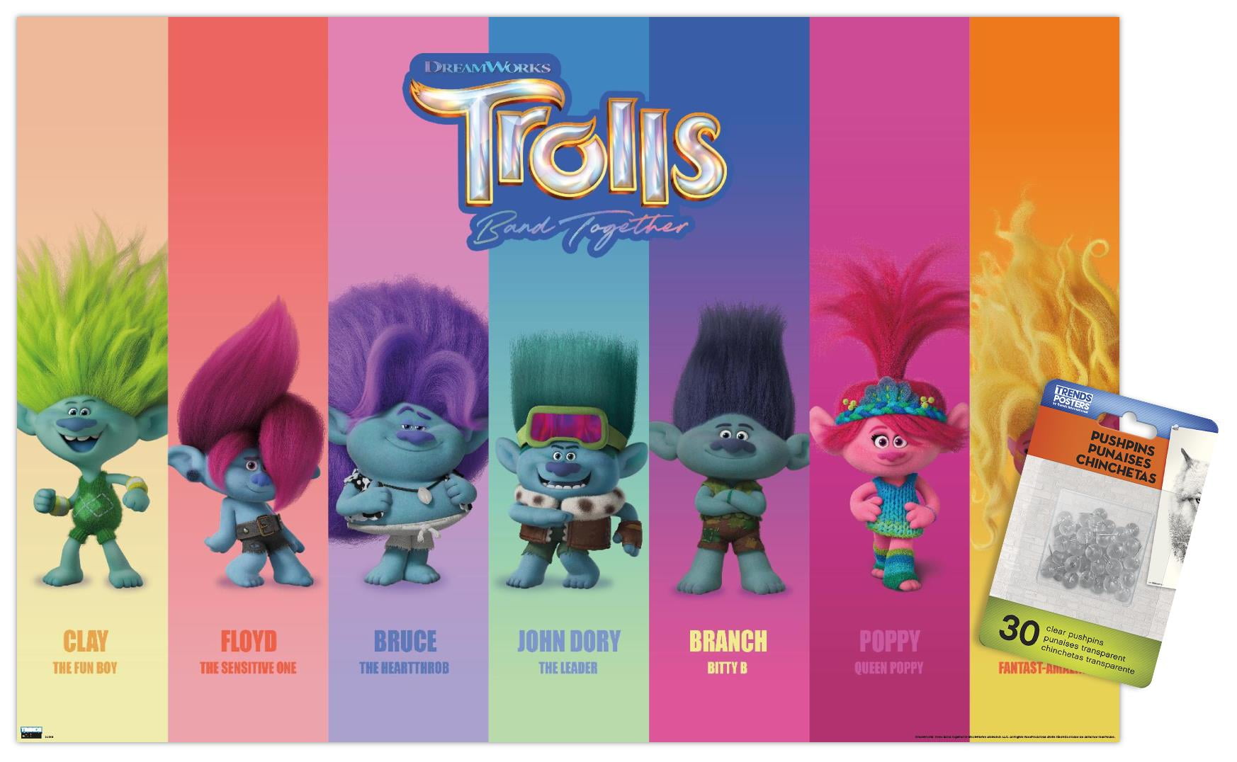 Trolls: Band Together - Perfect Harmony Wall Poster with Push Pins, 14.725" x 22.375" - Walmart.com