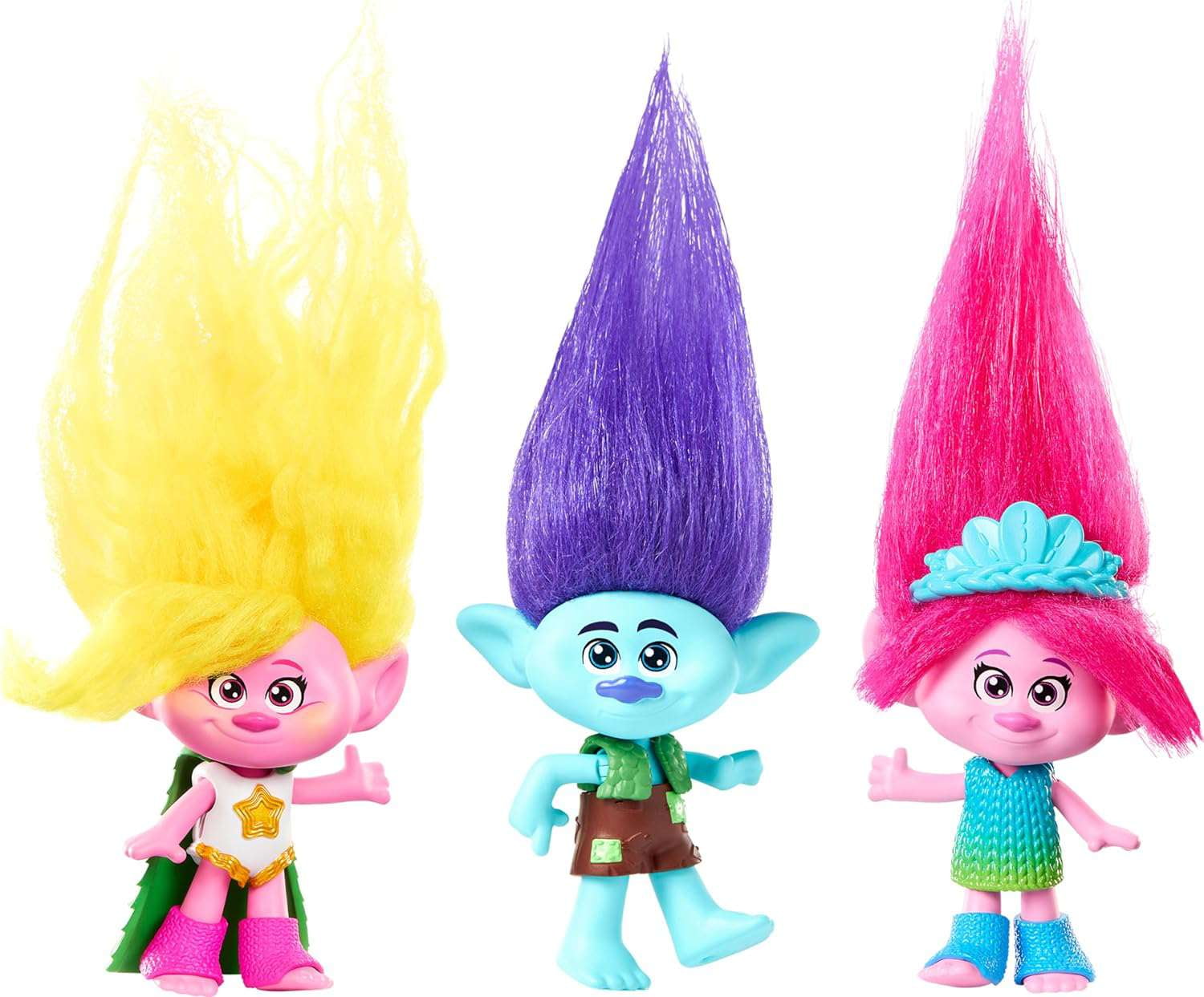 Mattel Trolls Band Together Mini Doll Set, Queen Poppy, Viva, Branch, 3 ...