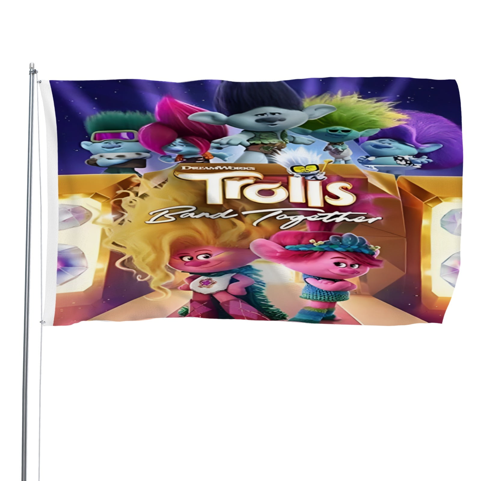 Trolls Band Together flag perfect for outdoor decoration, can be hung ...