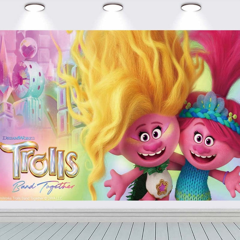 Trolls Birthday Banner Backdrop Background Taspestry Poster Wall Decor ...