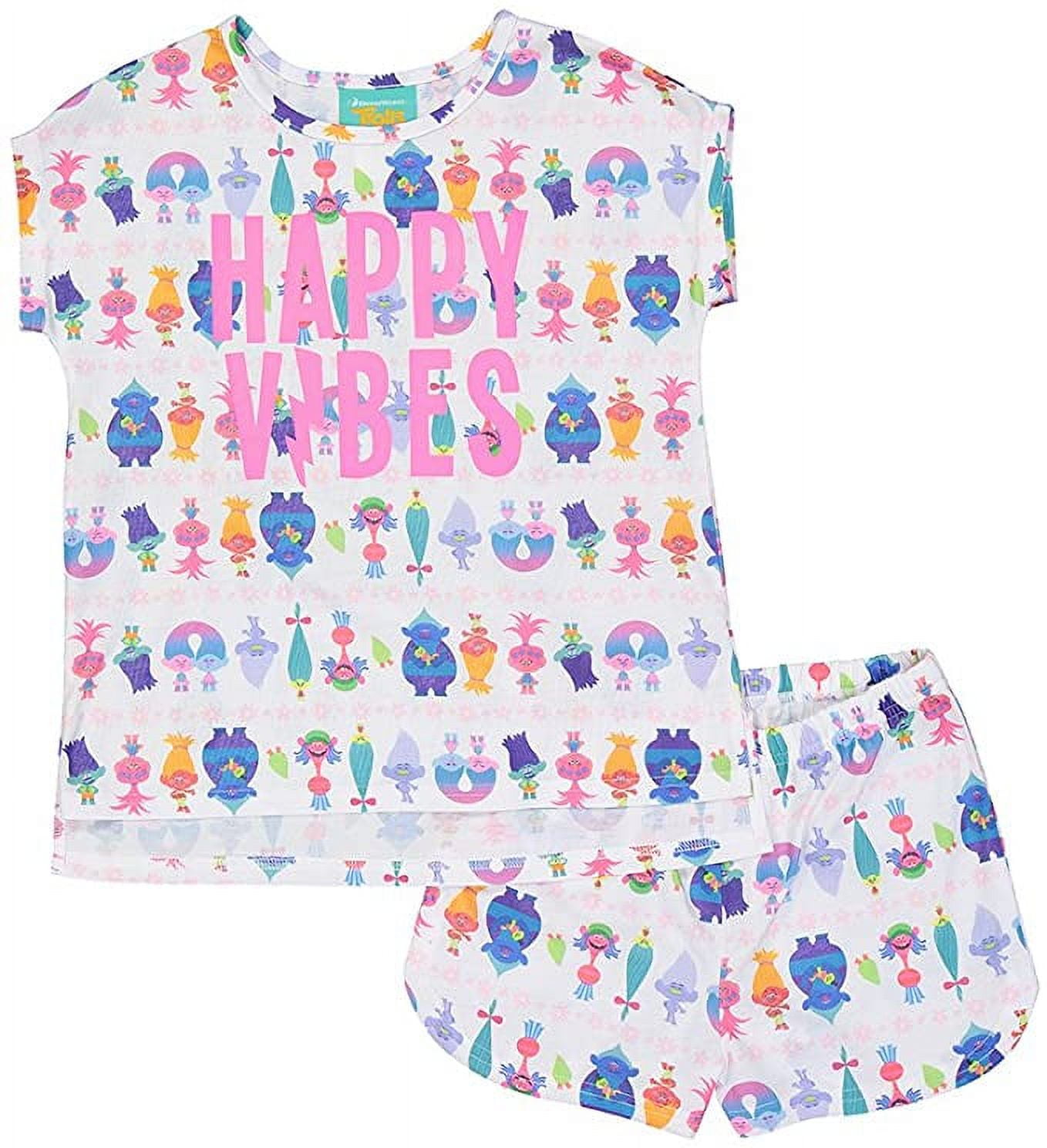 Trolls Sleepwear Pajamas: Character Print 2-Piece Short Set for Little ...
