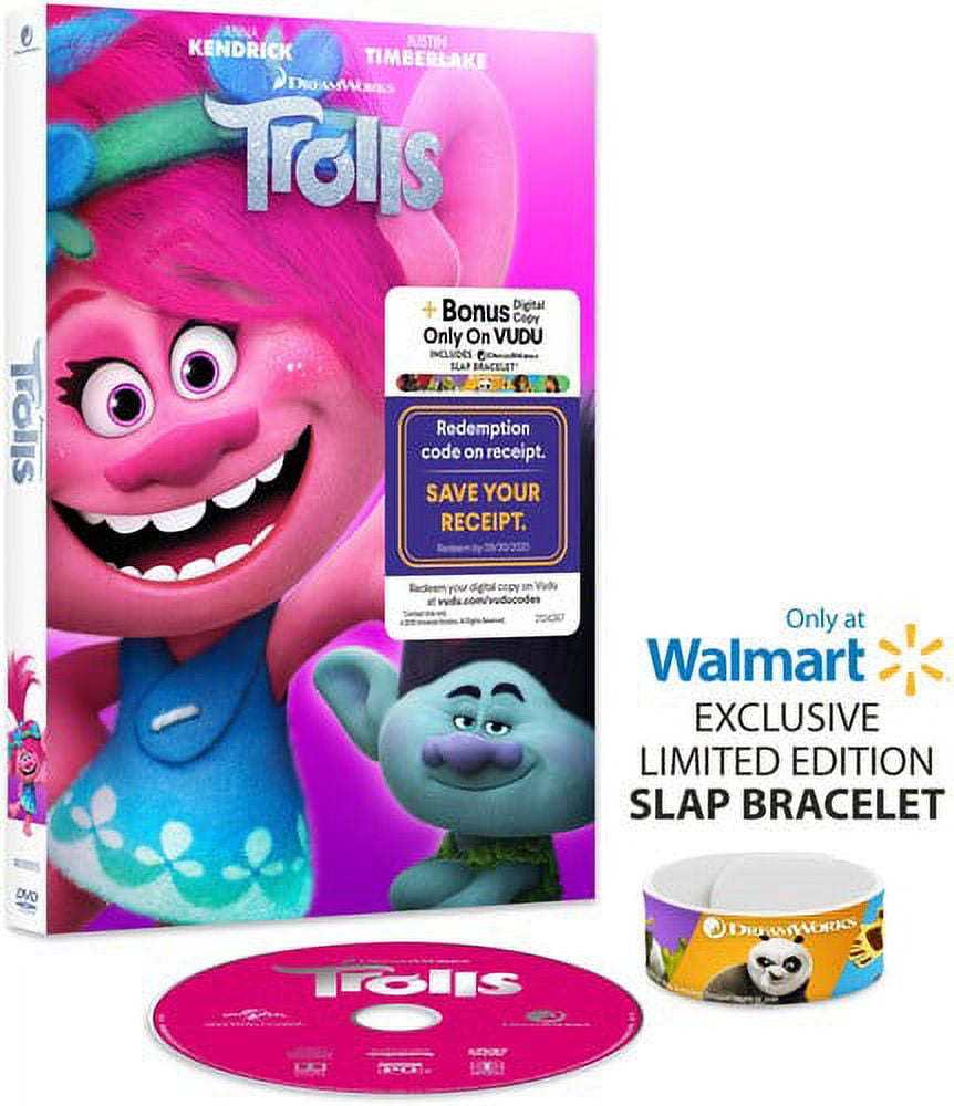 Trolls (DVD) (Walmart Exclusive), Dreamworks Animated, Kids & Family ...