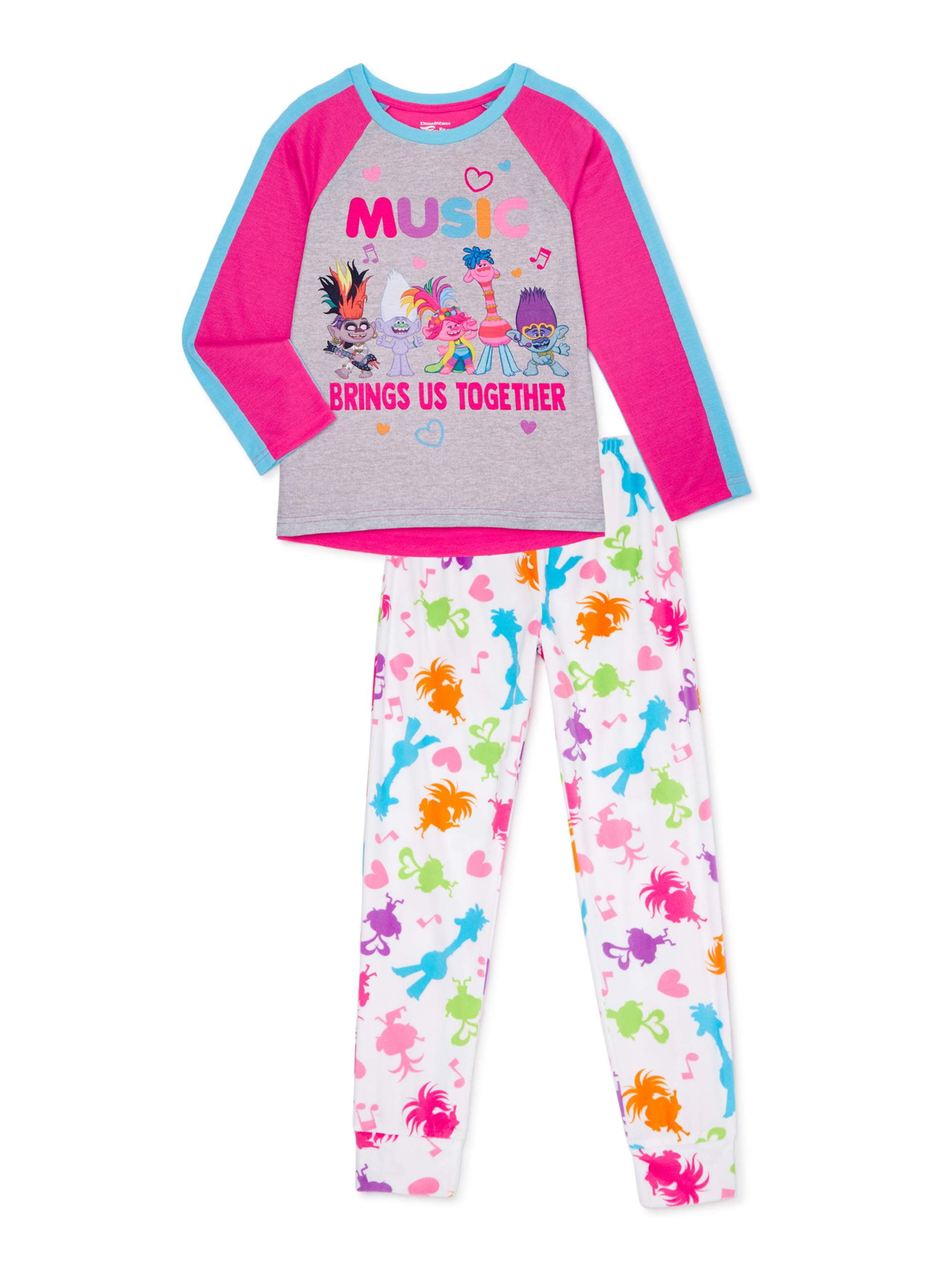 Trolls Exclusive by Trolls Long Sleeve Pajama Set Sizes 4-12, Colorful ...