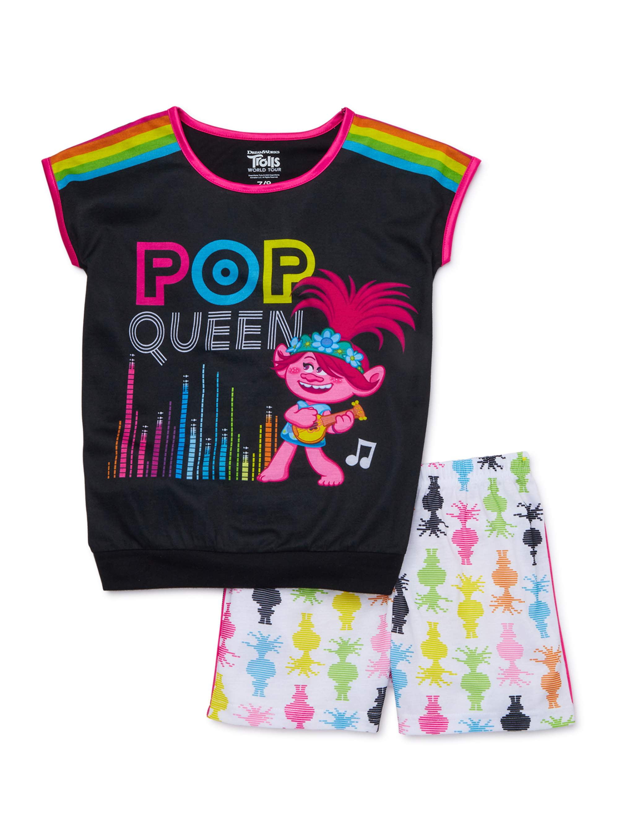 Trolls Girls 6-6X Elastic Waistband/Poppy/Trolls Matching Short Pajama ...