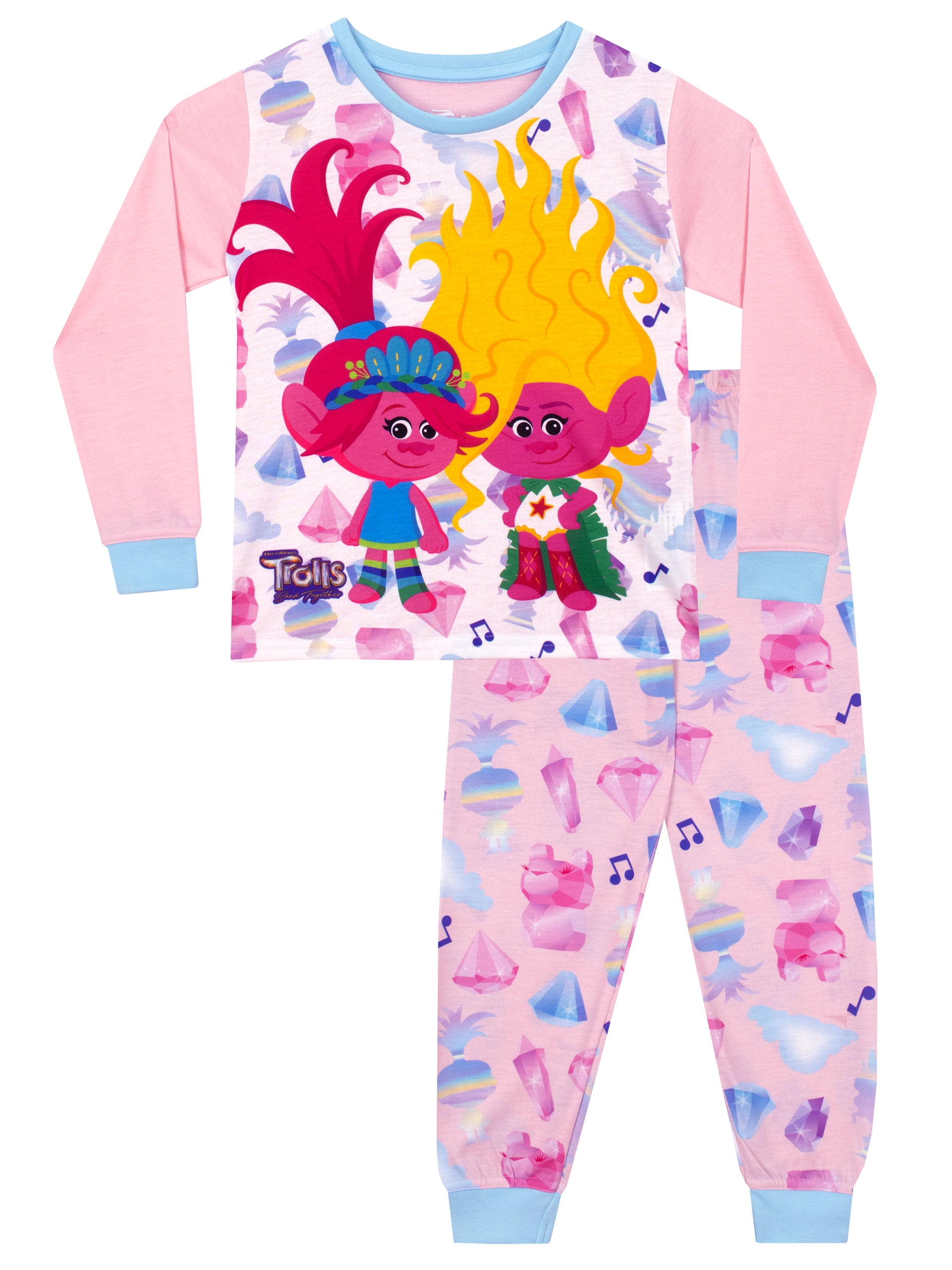 Trolls Girls Poppy Pajamas Pink Sizes 4-10 - Walmart.com