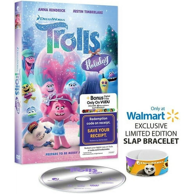 Trolls Holiday (DVD) (Walmart Exclusive), Dreamworks Animated, Kids ...