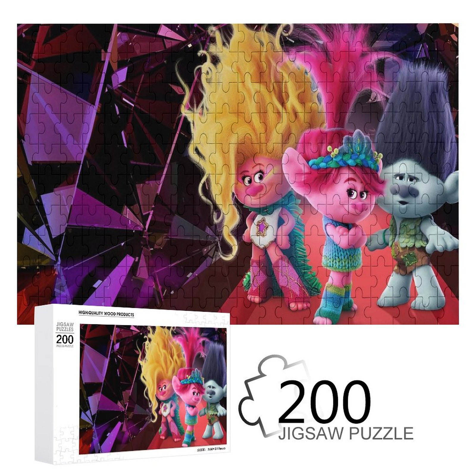 Trolls Jigsaw Puzzle 200 Piece Art Puzzles for Adults Kids Families ...
