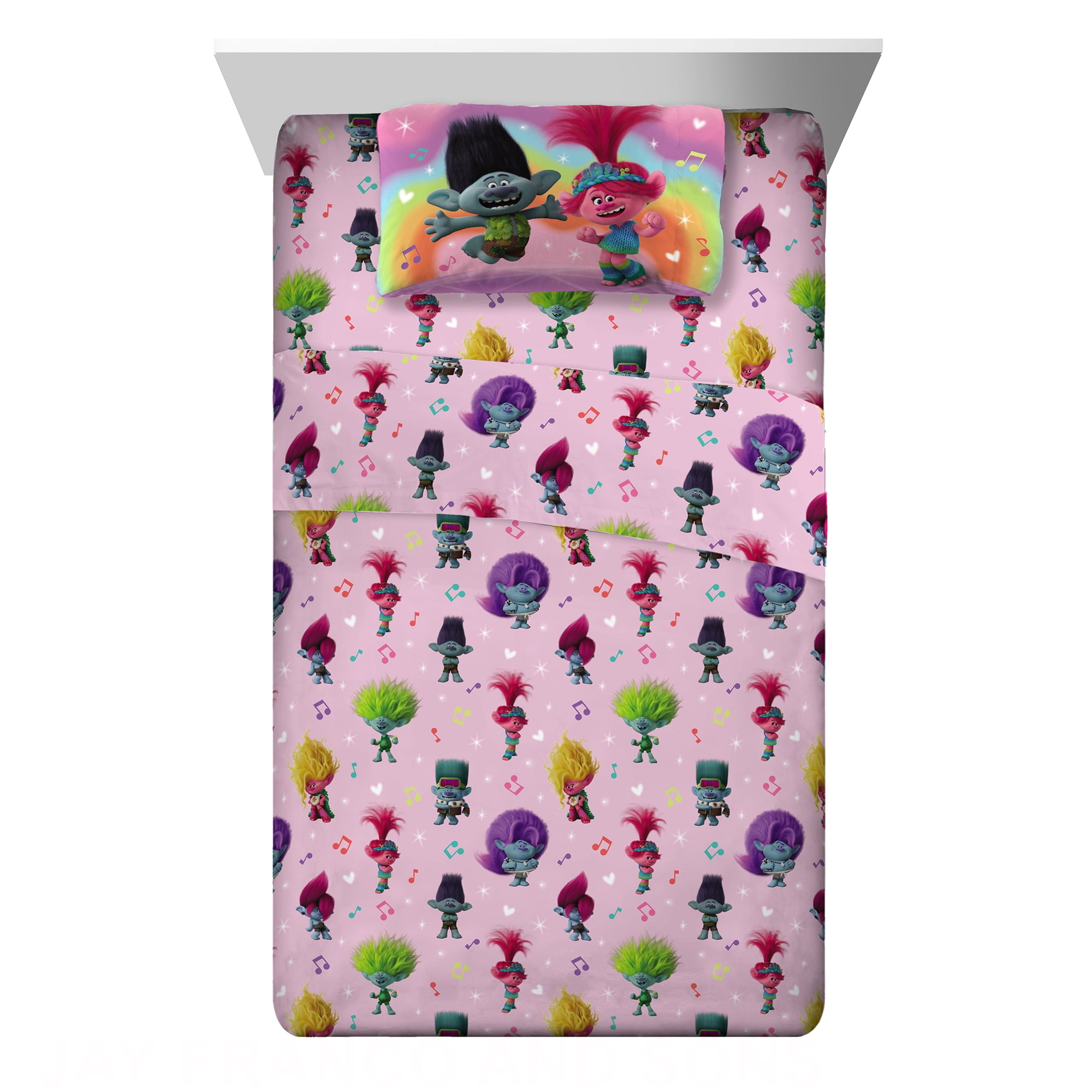 Trolls Kids Full Sheet Set, Pink, DreamWorks - Walmart.com