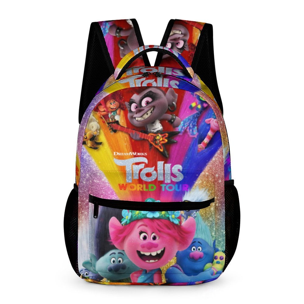 Trolls Shoulder Backpack Casual Rucksack Bookbag Lightweight Prints ...