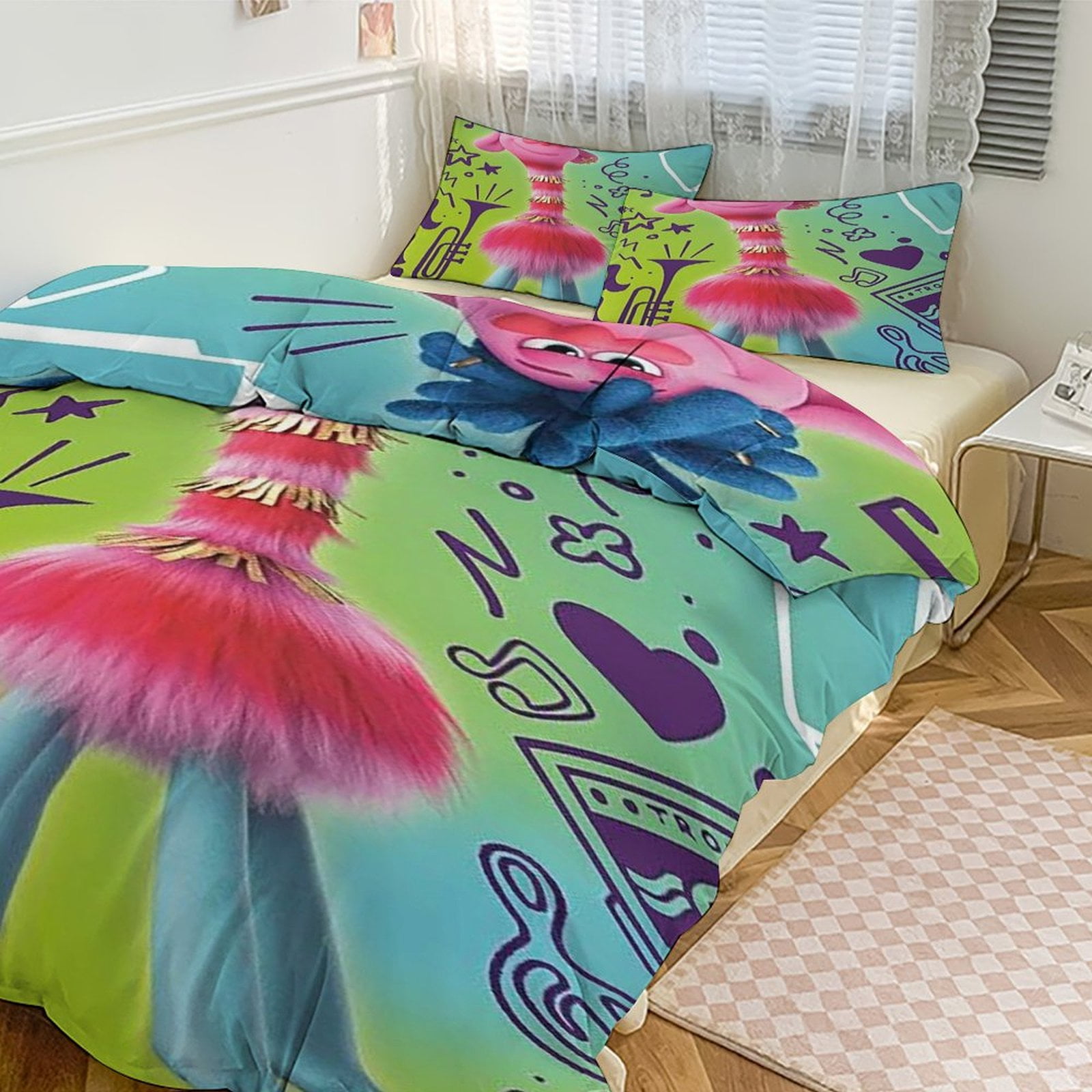 Trolls Kids Twin Bed in a Bag, Comforter and Sheets,Cartoon DreamWorks ...