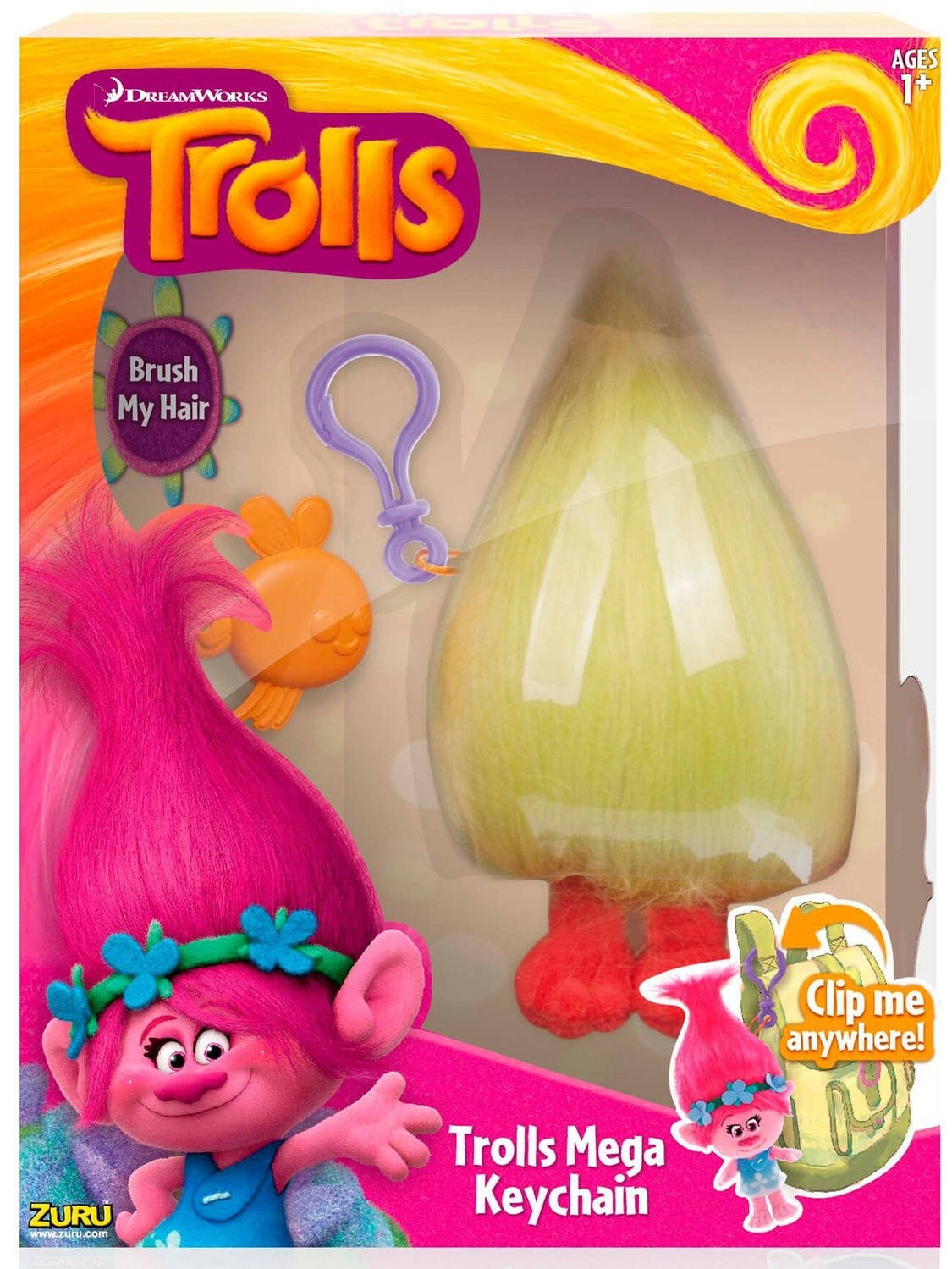 Trolls- Large Plush Clip Fuzzbert - Walmart.com