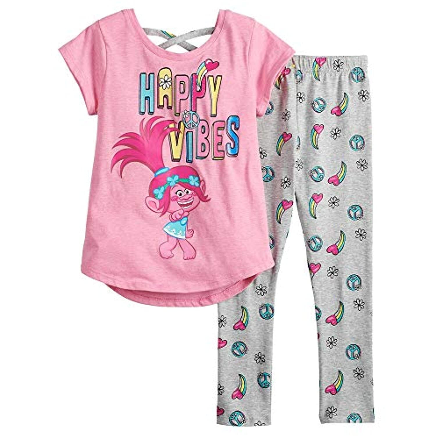 Trolls Little Girls' Crisscross Top and Leggings Set (6X) Pink ...