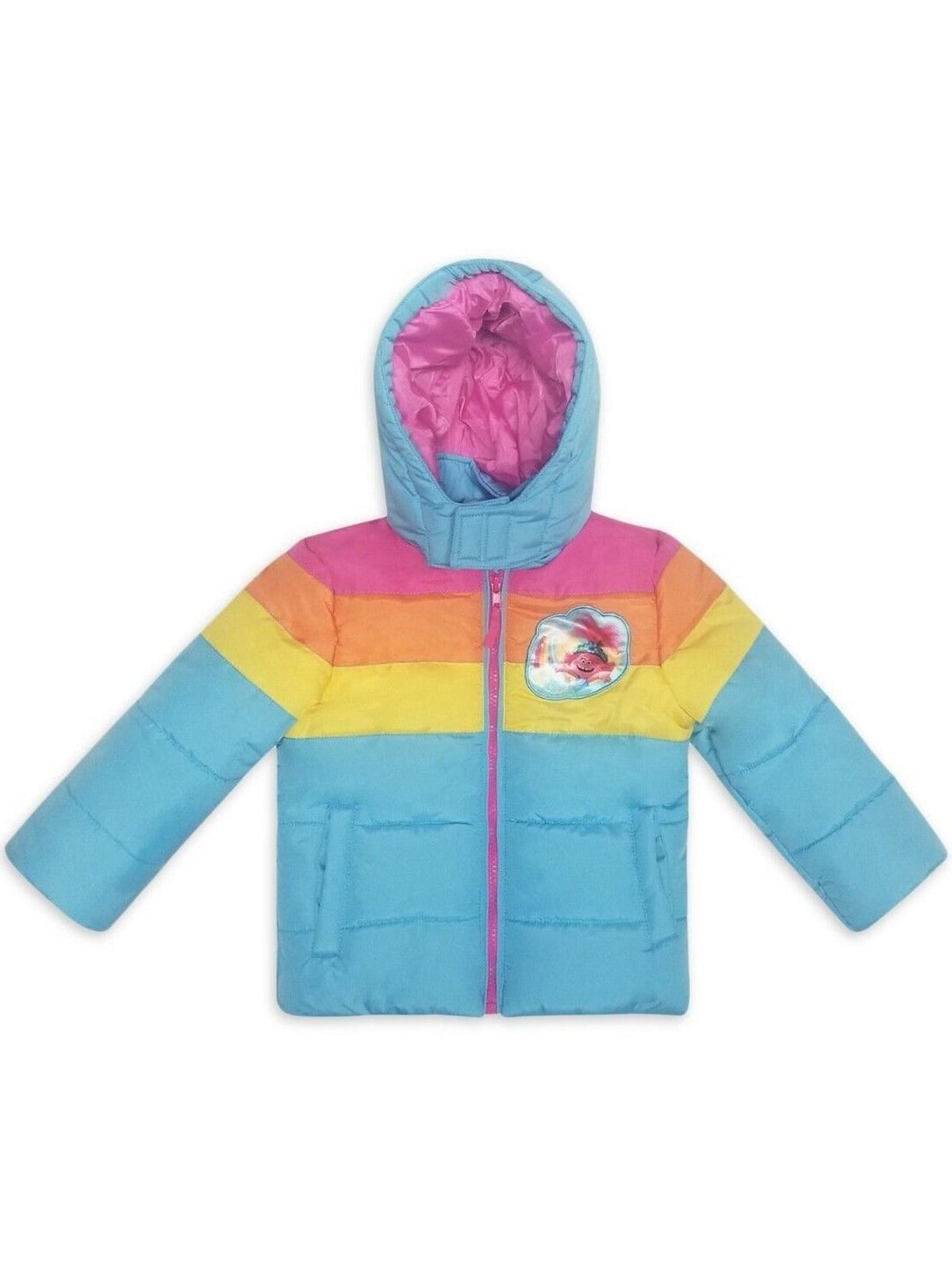 Trolls Little Girls' Hooded Puffer Jacket, Sizes 2T-6 - Walmart.com