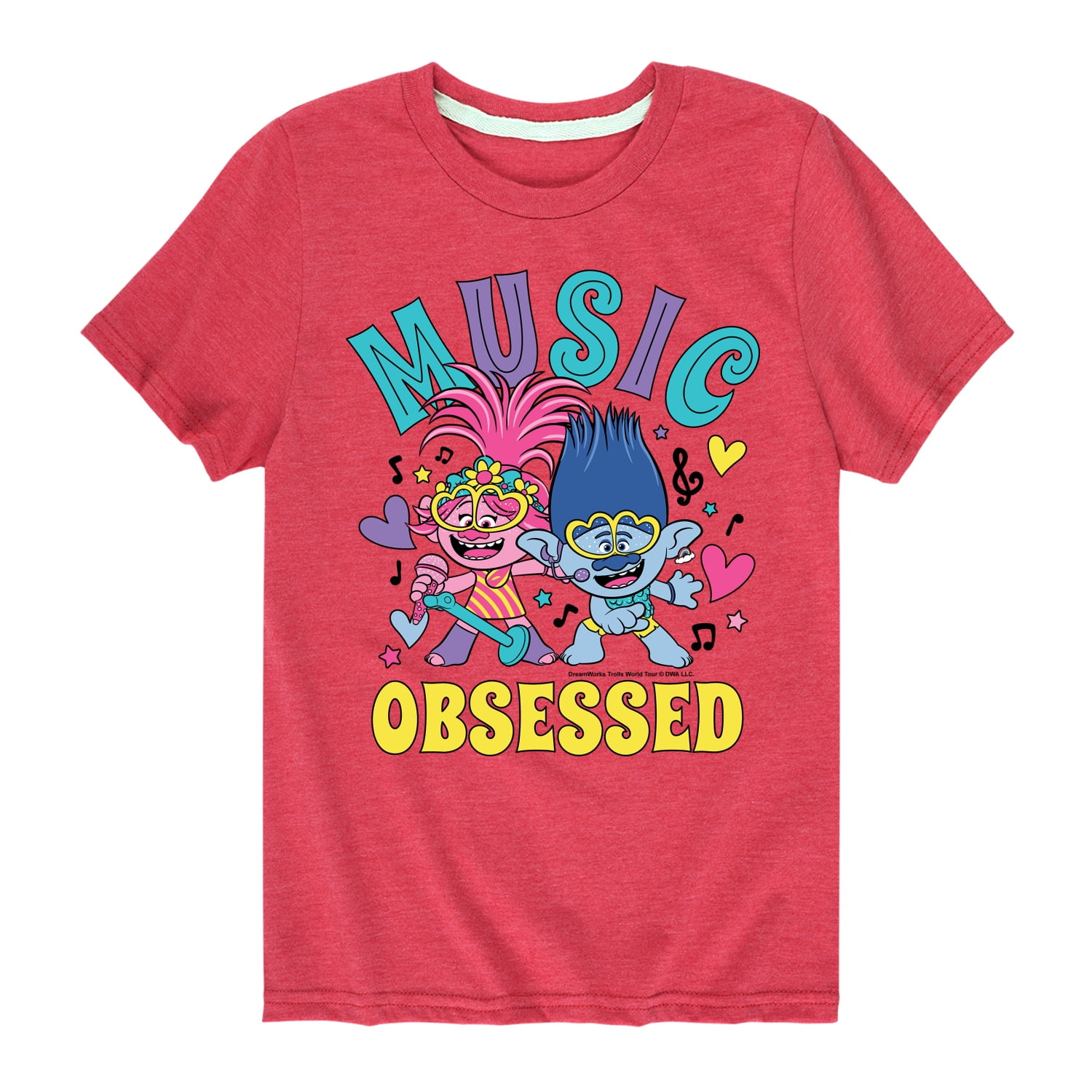 Trolls - Music Obsessed Poppy and Branch - Toddler & Youth Short Sleeve ...