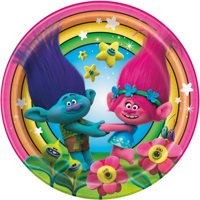 Trolls Paper Dinner Plates, 9in, 8ct - Walmart.com