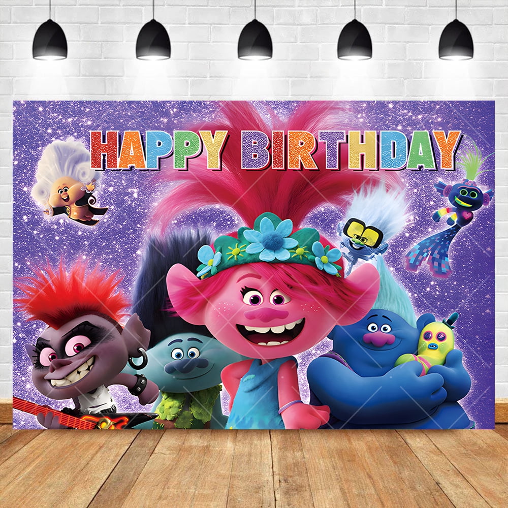 Trolls Party Decorations Happy Birthday Party Banner Trolls Party ...