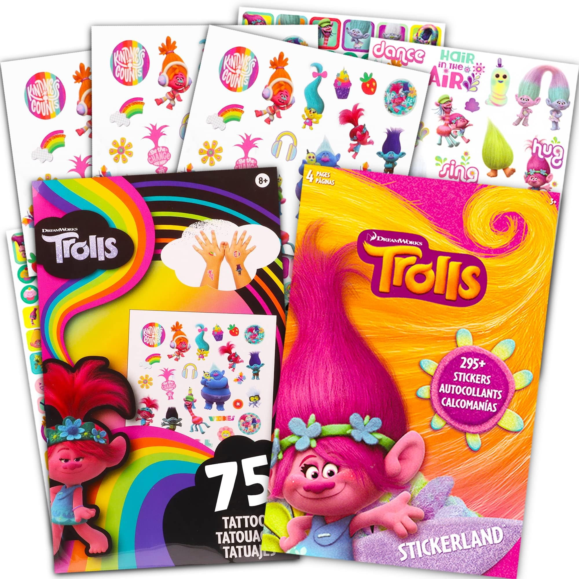 Trolls Party Favors Stickers and Tattoo Pack ~ Over 295 Trolls Stickers ...