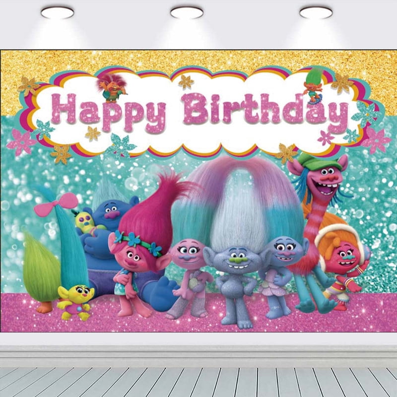 Trolls Party Supplies Background Backdrop Taspestry Wall Decor Banner ...