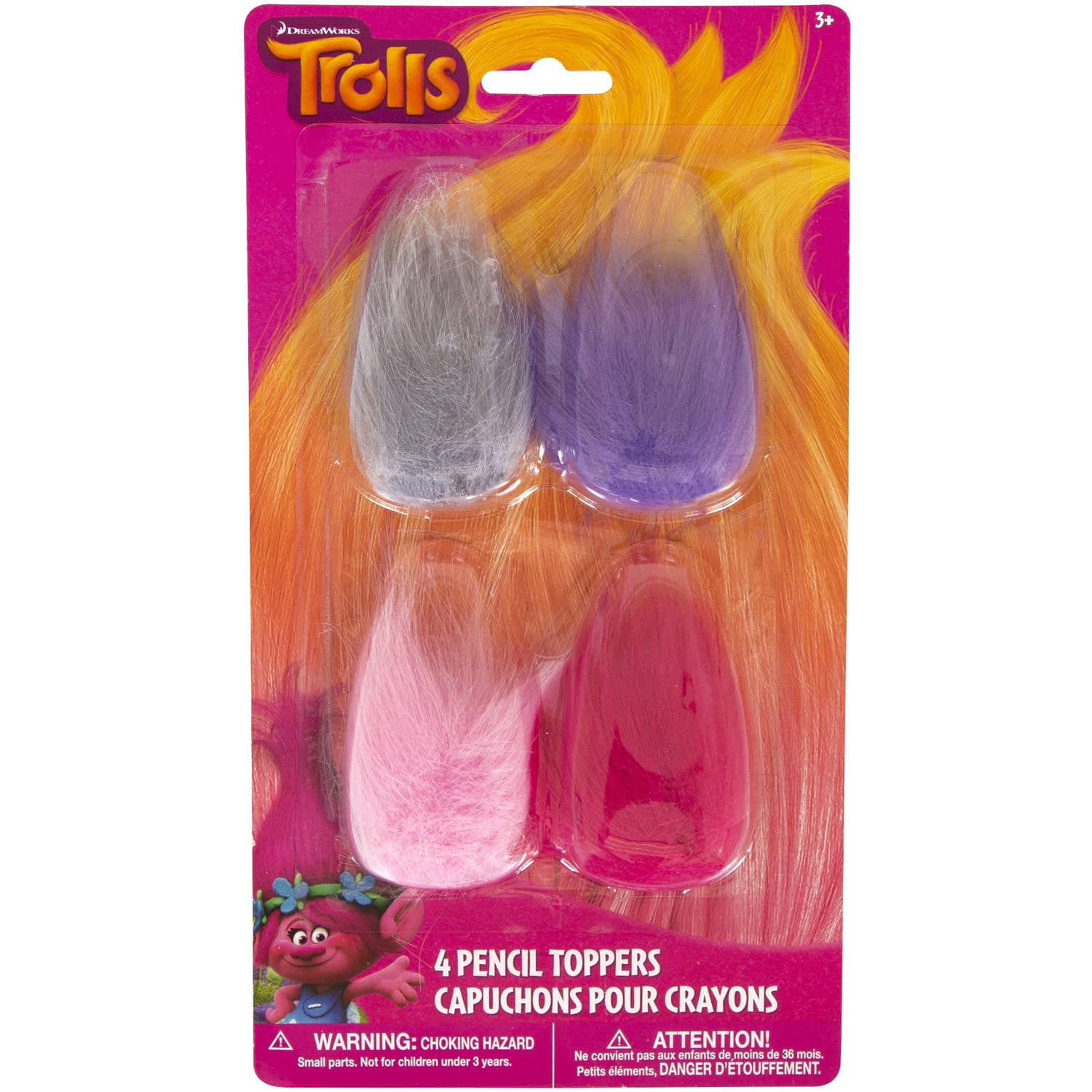 Trolls Pencil Topper Party Favors, Assorted, 4ct, Great for Birthdays ...