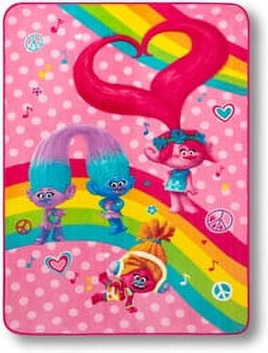 Trolls Plush Microfiber Twin Bed or Toddler Blanket, 62"x90" - Walmart.com