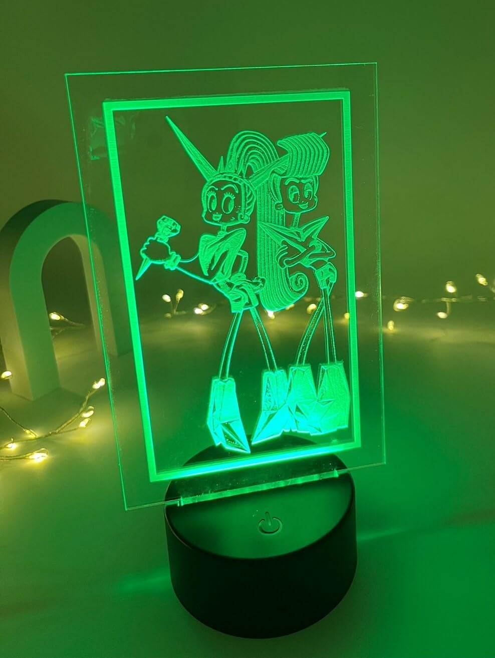 Trolls Pop Superstars Velvet and Veneer Light Up Display Stand Engraved ...