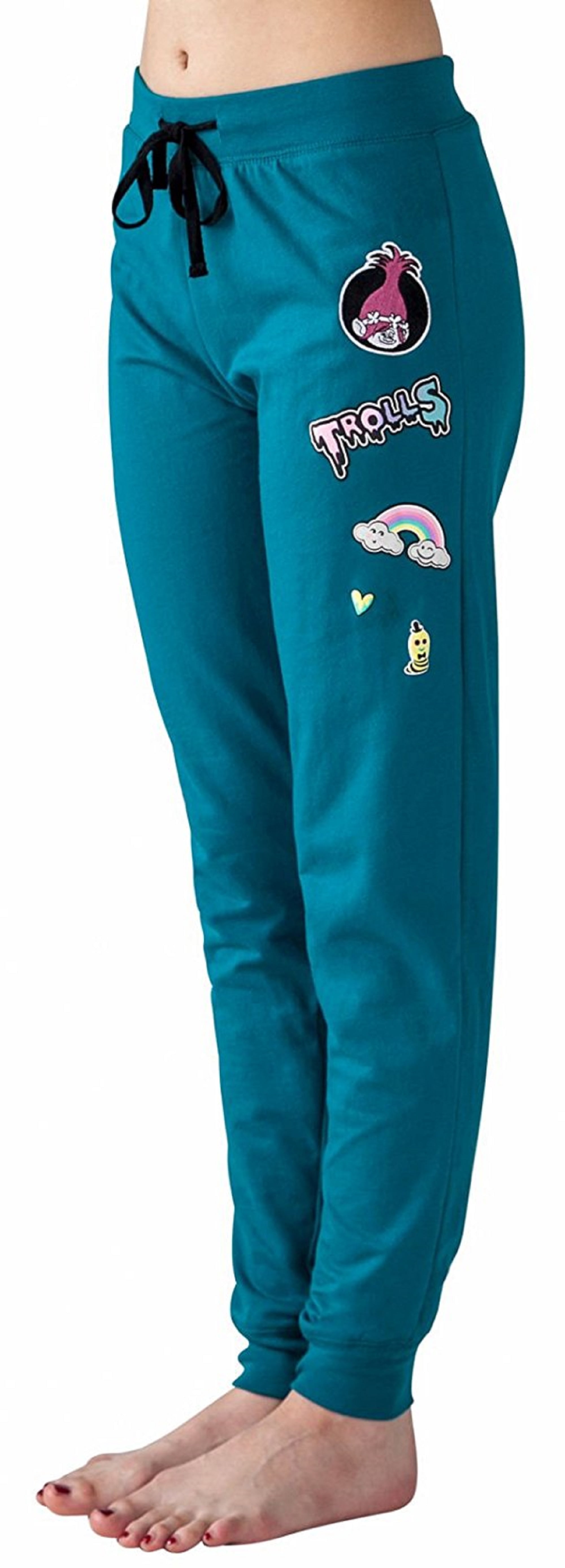 Trolls Poppy Adult Women Jogger Teal Pants Ankle-Length Leggings Lounge ...