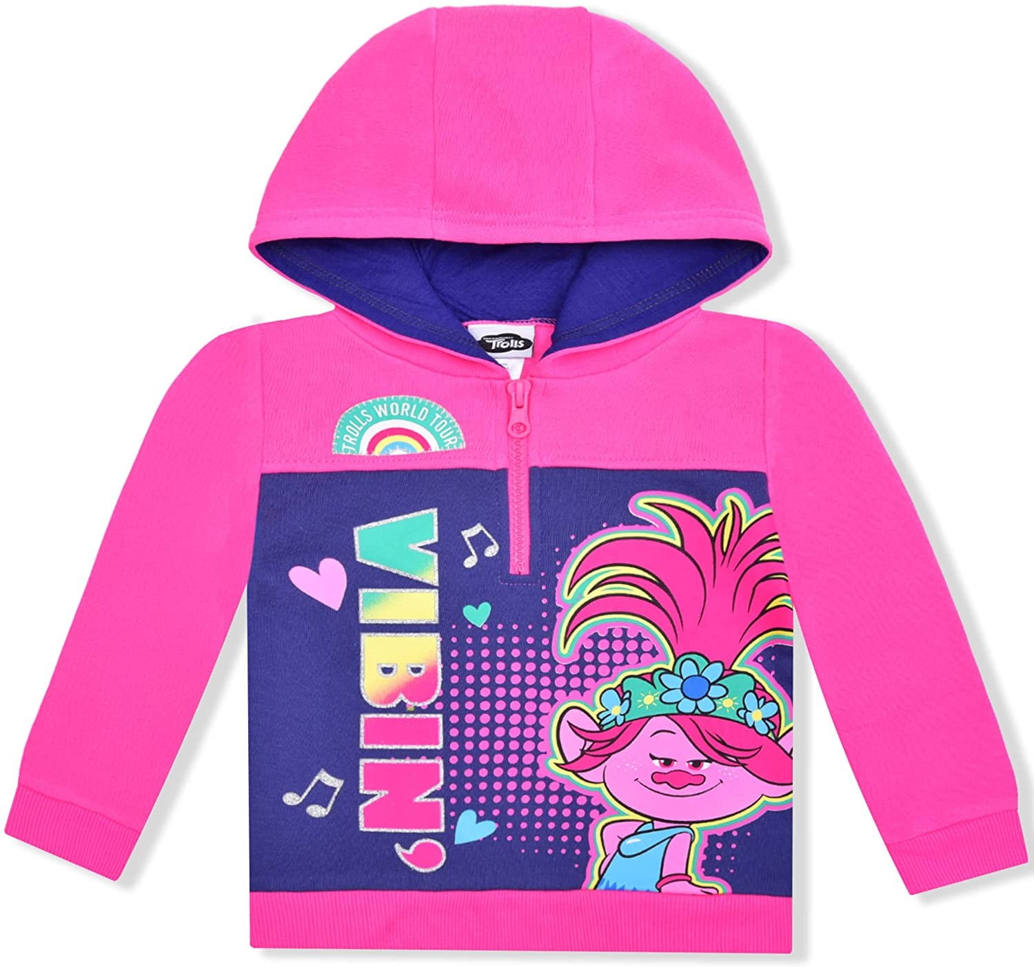 Trolls Poppy Girls Single Character Half Zip Up Hoodie, 4-6X - Walmart.com