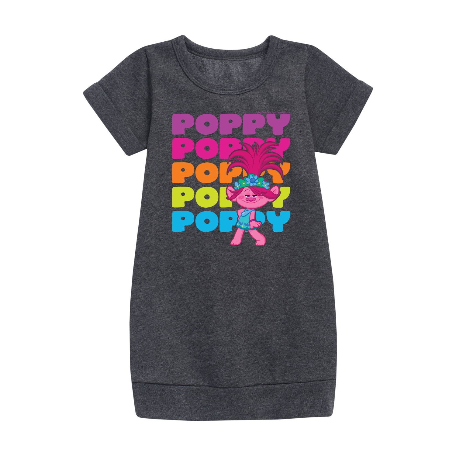 Trolls - Poppy Stacked Name - Toddler & Youth Girls Fleece Dress ...