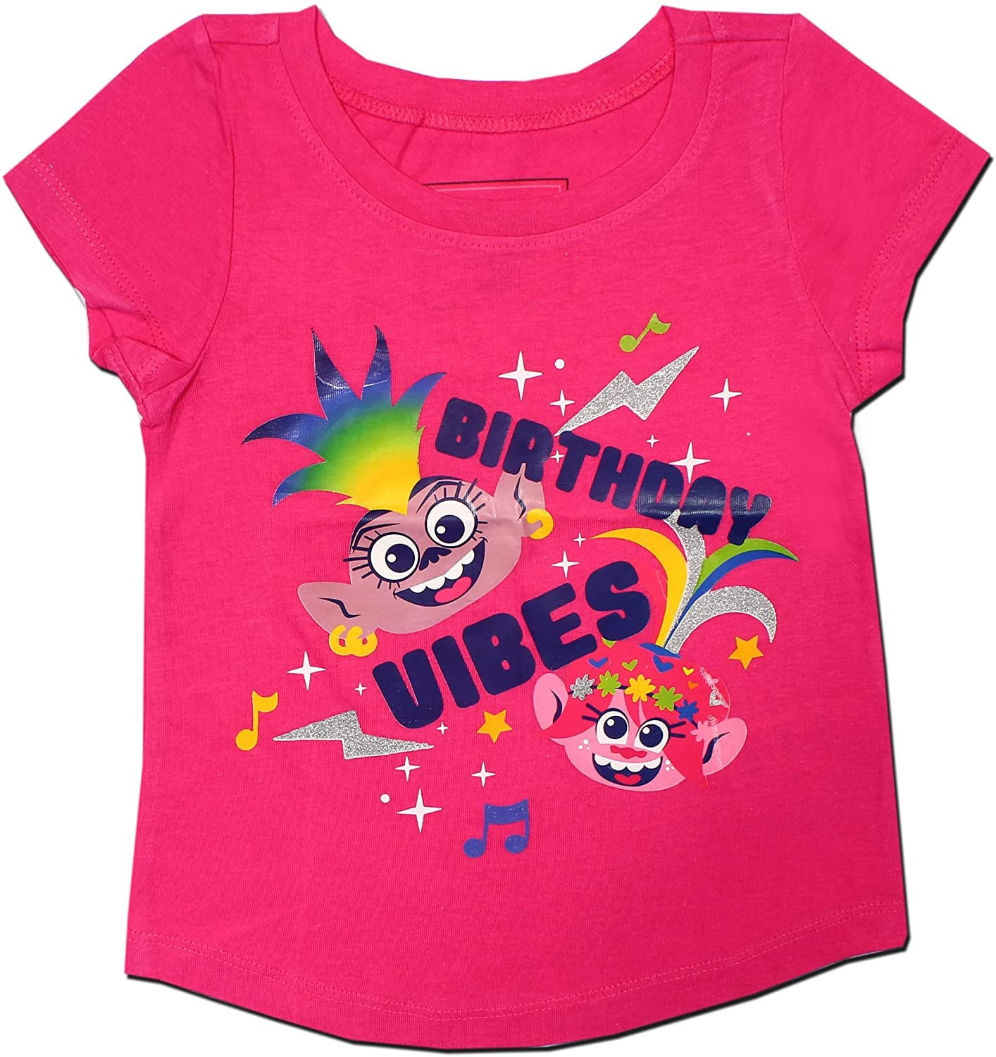 Trolls Poppy and Barb Girls Single Birthday Tee, Toddler - Walmart.com