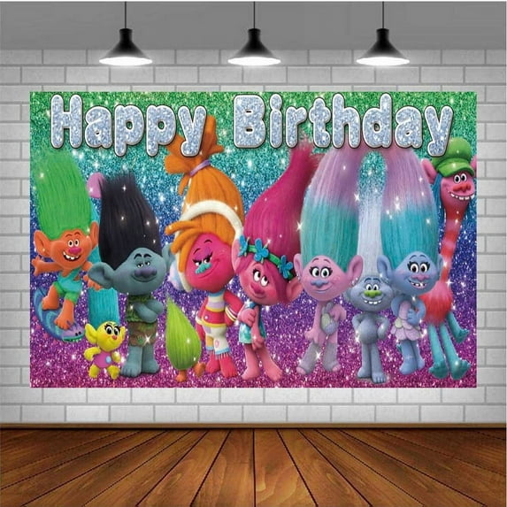 Trolls Banner Poster Wall Decor Birthday Backdrop Background Party ...