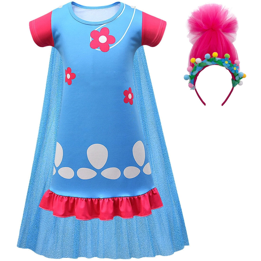 Trolls Princess Costumes for Girls, Halloween Cosplay Outfits Fancy ...