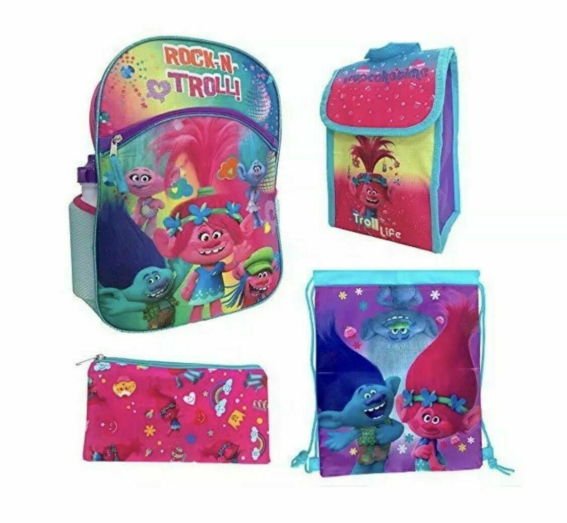 Trolls Rock - N- Troll 16" School Backpack - 5 Piece Set - Walmart.com