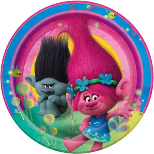 Trolls Round 9" Dinner Plates, 8ct - Walmart.com