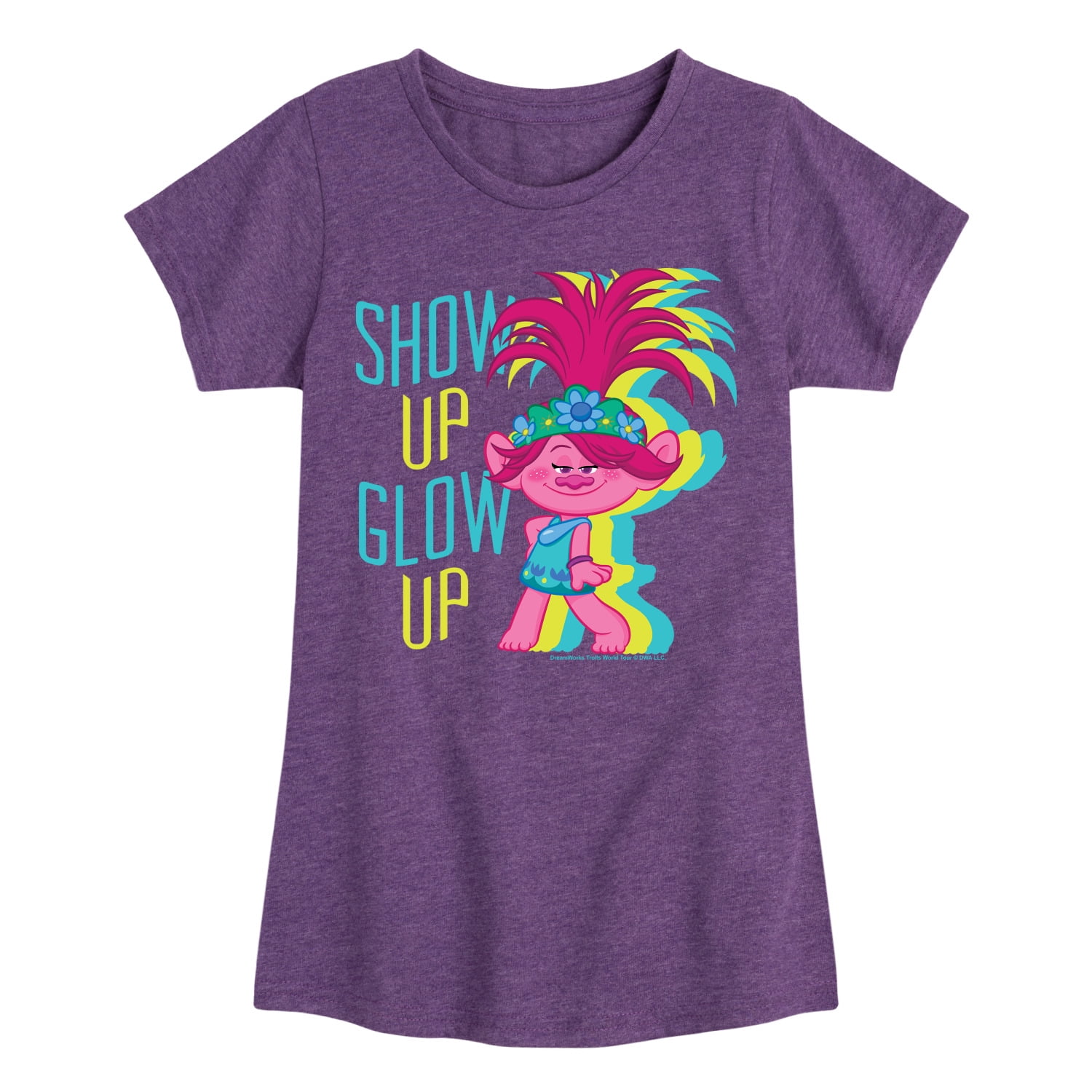 Trolls - Show Up Glow Up Poppy - Toddler & Youth Girls Short Sleeve ...