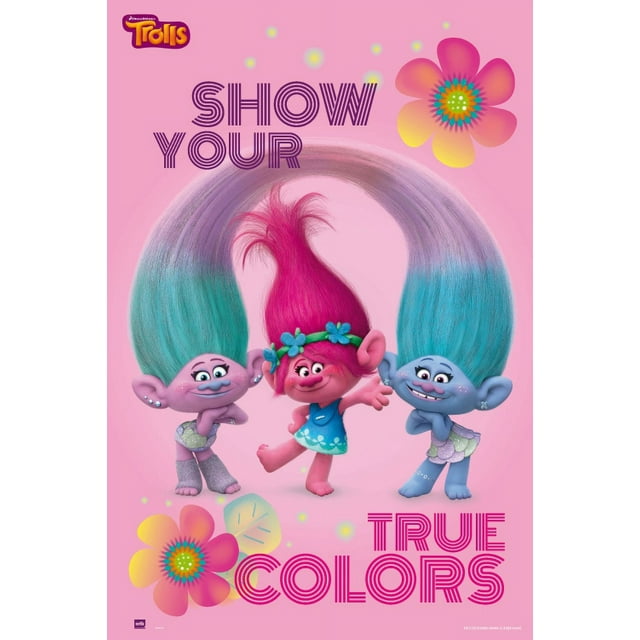 Trolls Show Your True Colors Laminated Poster (24 x 36) - Walmart.com