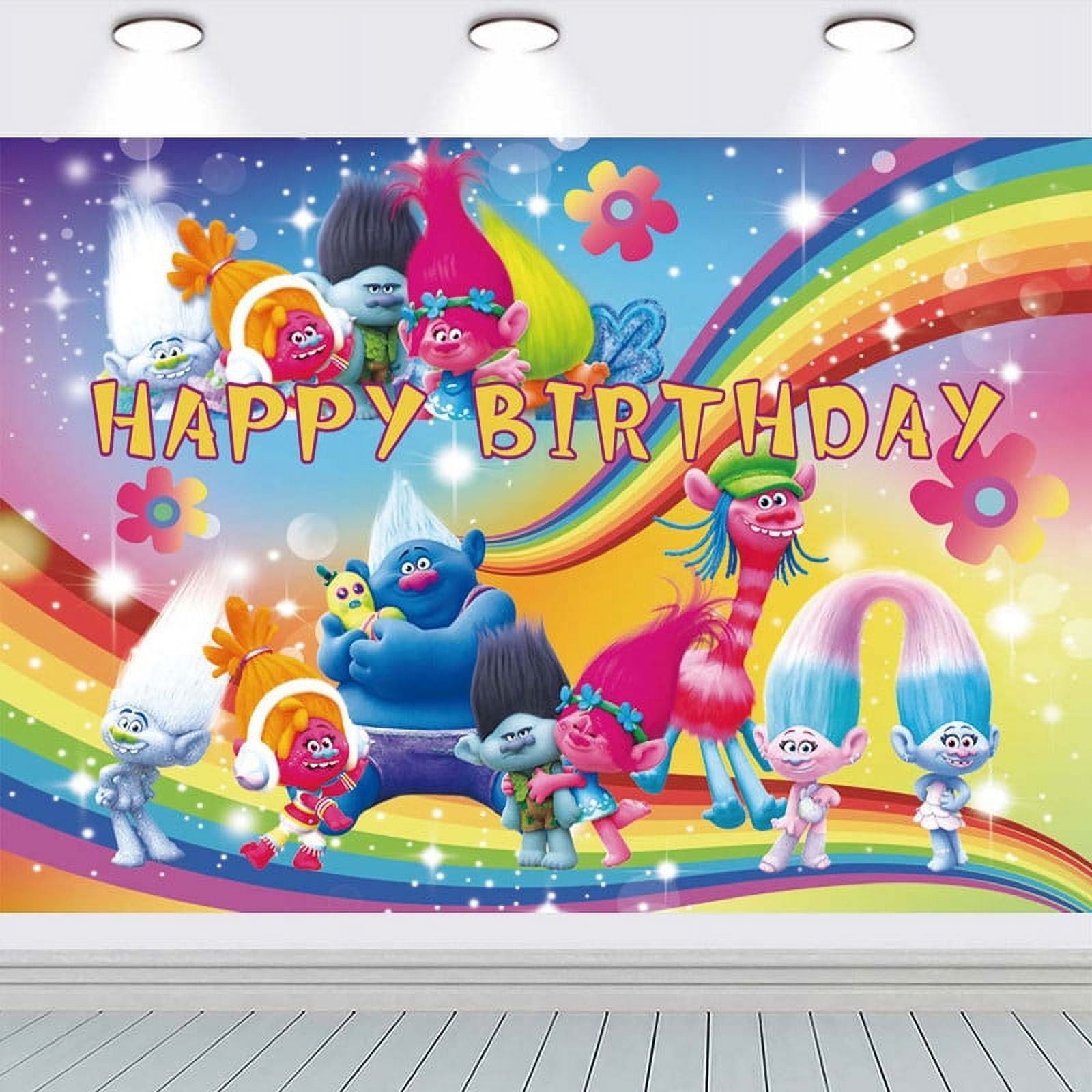 Trolls Taspestry Post Banner Backdrop Background Party Supplies Wall ...