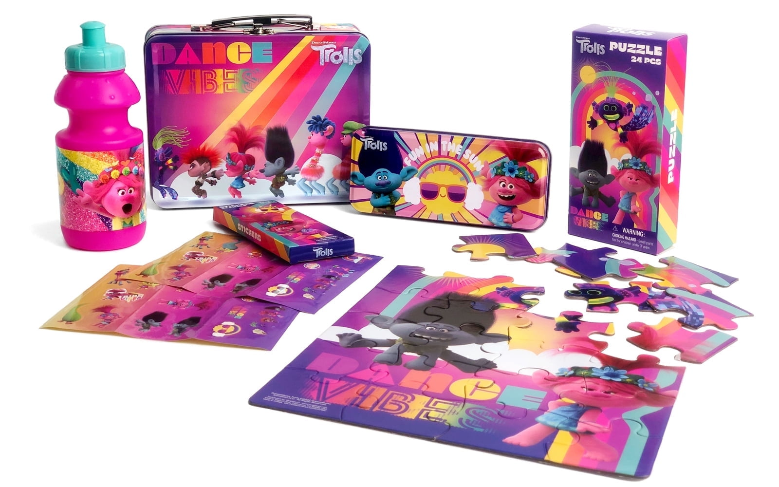 Trolls Tin Box Gift Set for Kids - Tin Box, Tin Pencil Case, Water ...