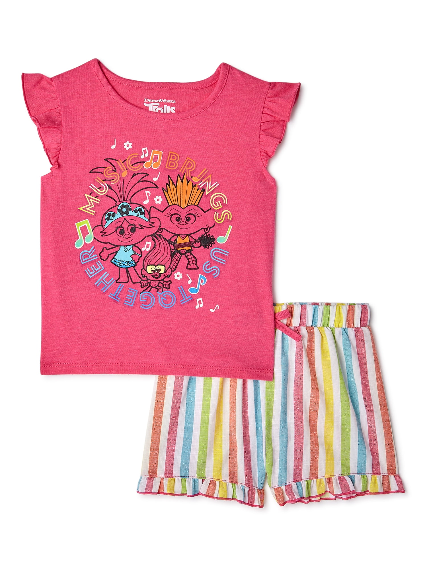 Trolls Toddler Girls Shorts Set, 2-Piece Outfit Set - Walmart.com