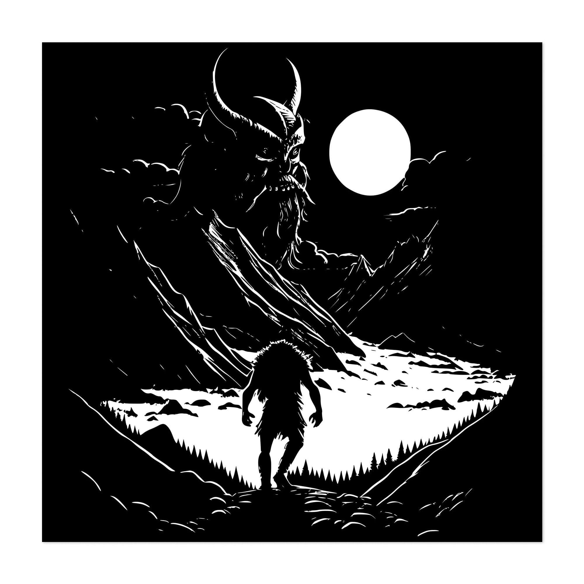 Trolls and Troll Hunters. Troll in the Wild - Illustration Silhouette ...