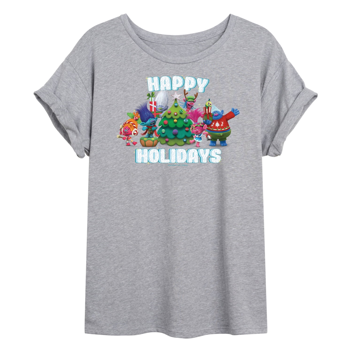 Trolls - Trolls Happy Holidays - Juniors Ideal Flowy Muscle T-Shirt ...