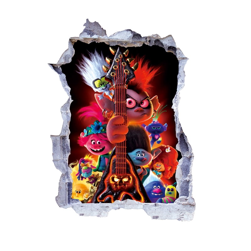 Trolls Wall Sticker For Bedroom Living Room Nursery Party Decorations ...