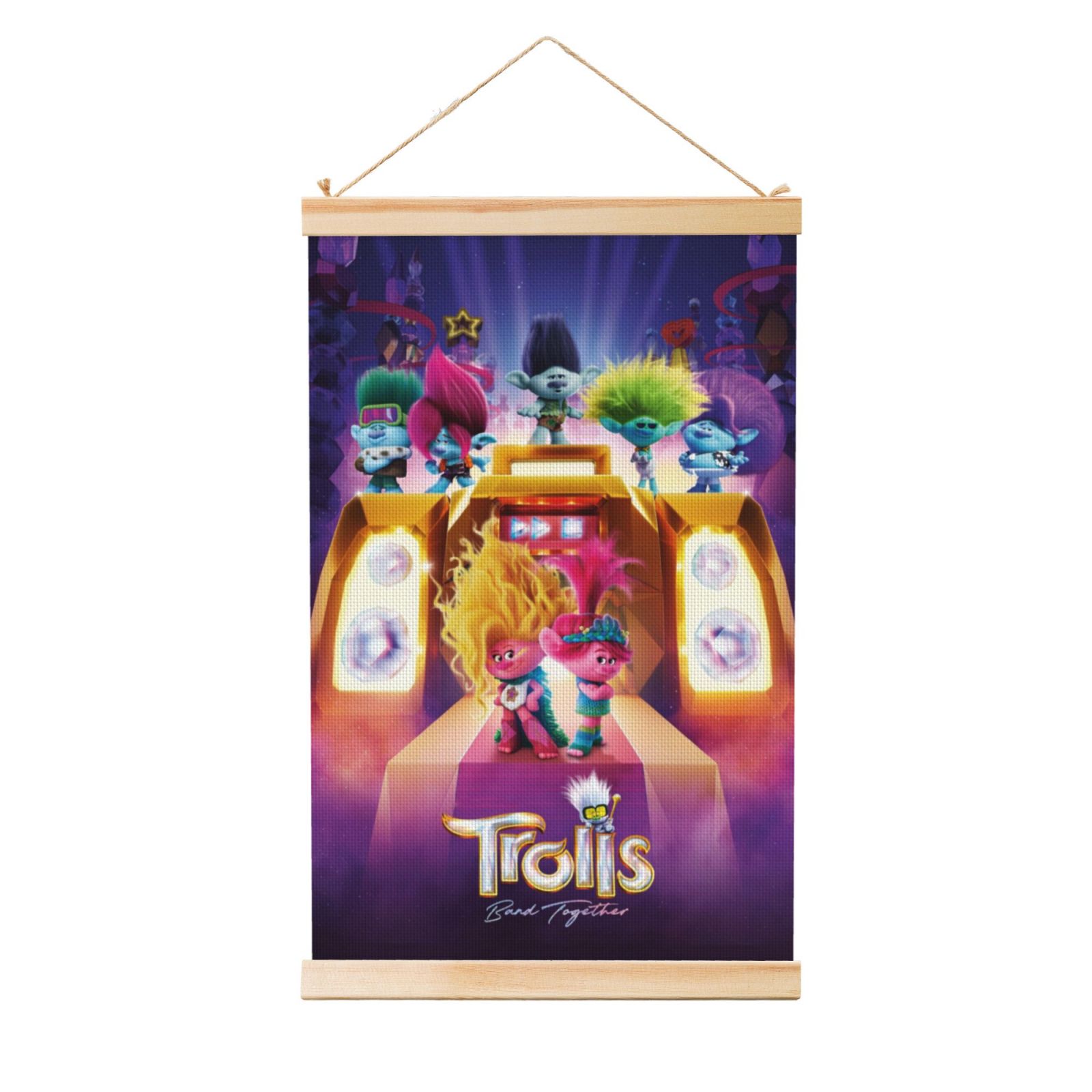 Trolls Wooden Shaft Hanging Poster Home Decor Poster Wall Art Painting ...