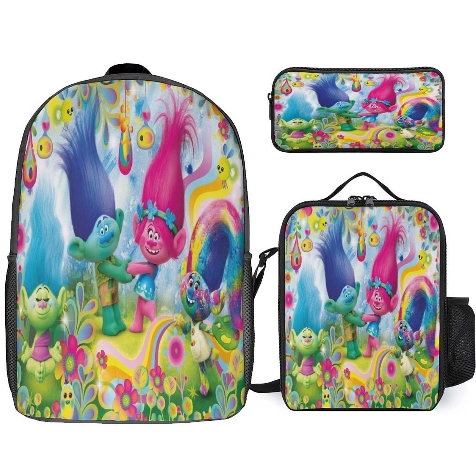 Trolls World Tour Backpacks 3 Piece Set Girls Boys Adults Bookbag with ...