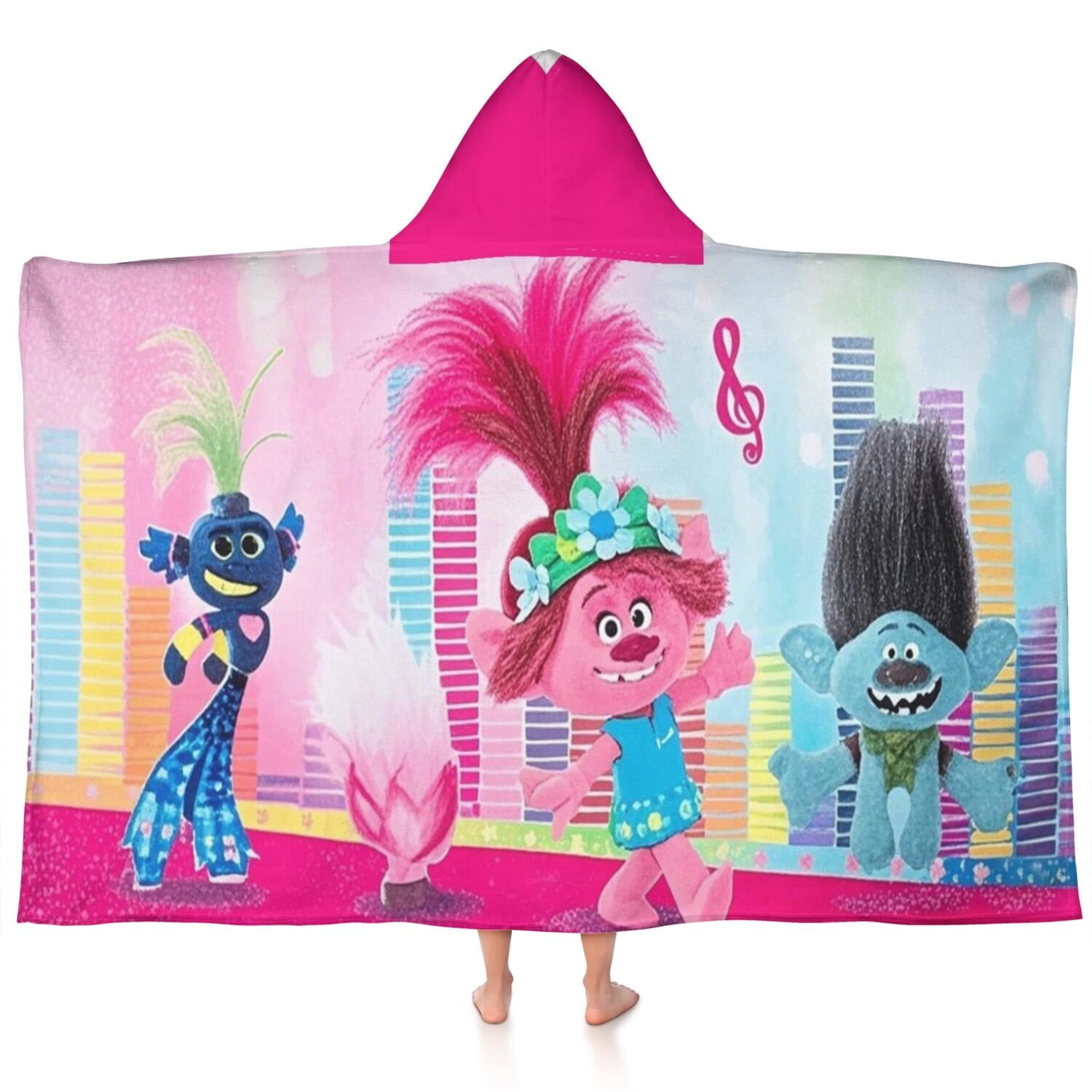 Trolls World Tour Bath/Pool/Beach Soft Cotton Terry Hooded Towel Wrap ...
