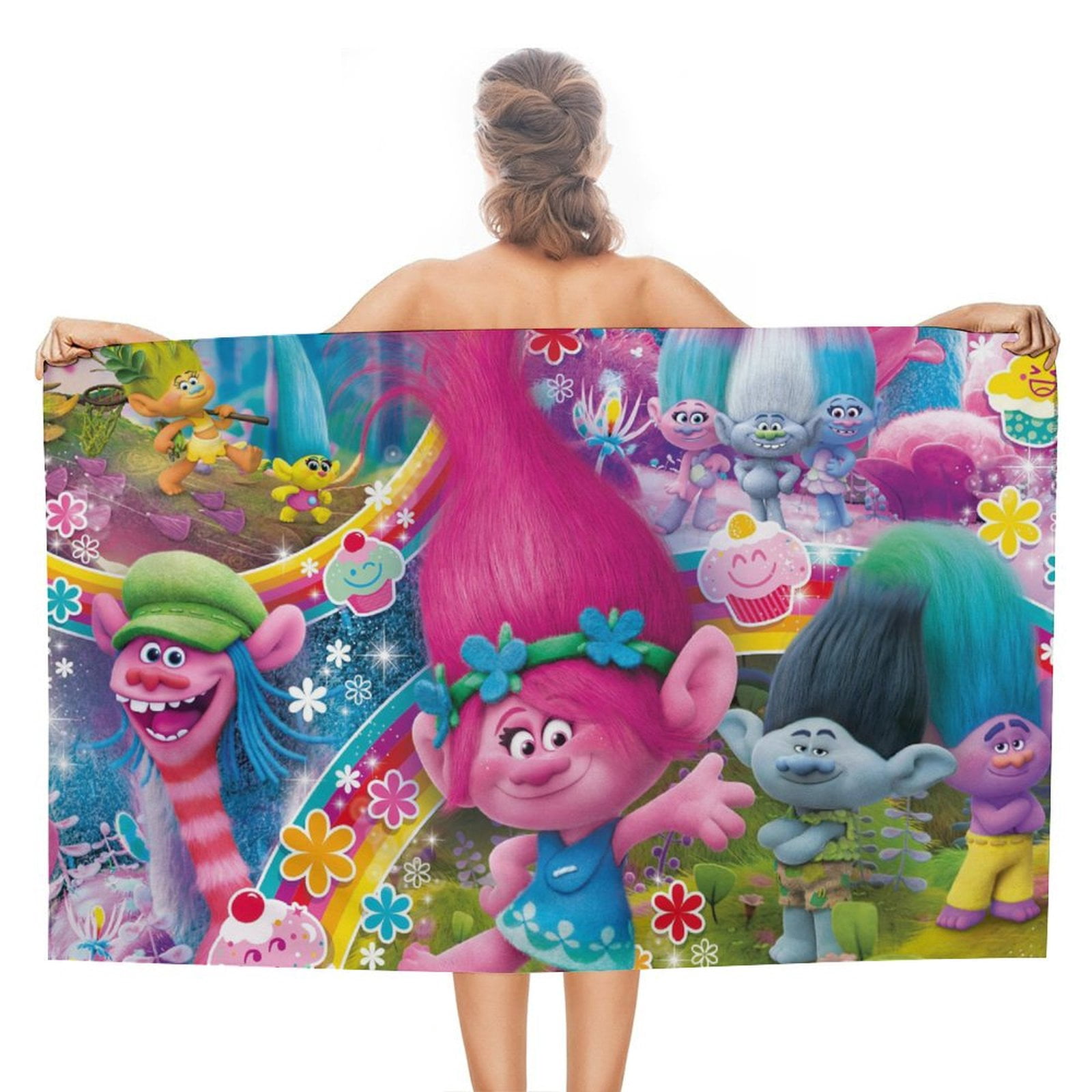 Trolls World Tour Characters Quick-Dry Beach Towel Microfiber Soft ...